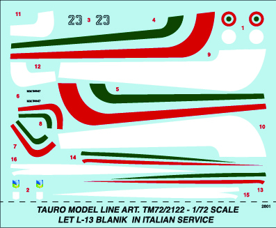 NEW! TAURO MODEL 72-2122 Let L-13 J Blanik in Italian Service