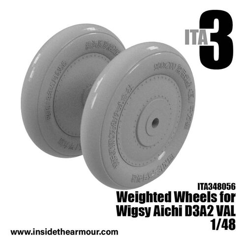 NEW! Inside the Armour ITA348056 Aichi D3A2 Val - Weighted Main Wheels (for Wingsy Kits / 3D-Printed)