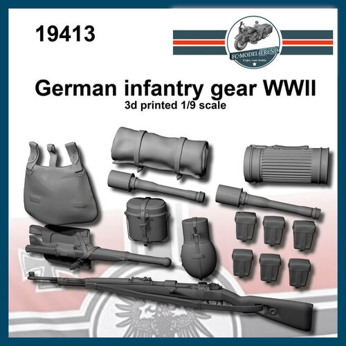 NEW! FC ModelTrend 19413 German WWII Soldier Gear (3D-Printed)