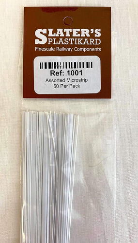 Slaters 1001 Assorted Microstrip (50 per pack) - thin strips of plastic card