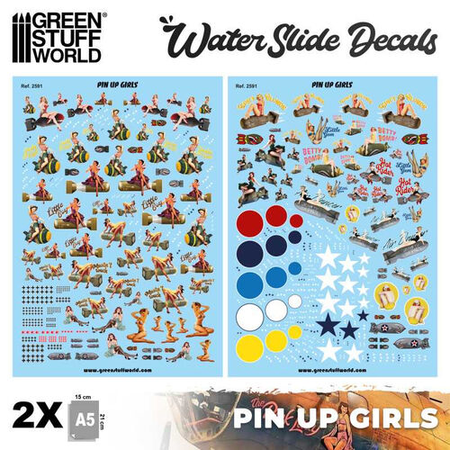 Green Stuff World 2591 Water Slide Decals - Pin Up Girls