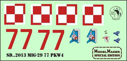 Model Maker Decals SD482013 MiG-29-29 77 PKW4