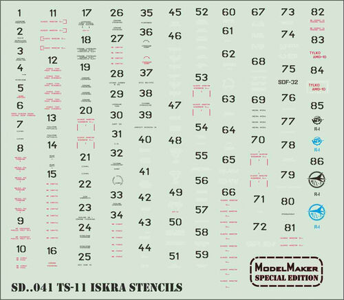 Model Maker Decals SD32041 TS-11 Iskra - Stencils