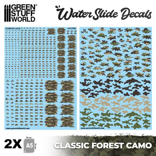 Green Stuff World 2388 Waterslide Decals - Classic Forest Camo