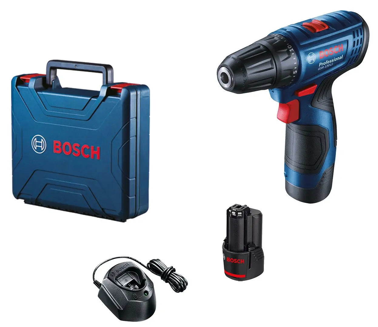 Bosch Akumulatorska bušilica-odvrtač GSR 120-LI Profi kofer, 2x 2.0Ah, 06019G8000