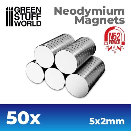 Green Stuff World 9261 Neodymium Magnets 5x2mm - 50 units (N52)