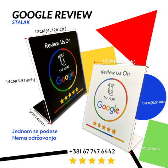GOOGLE REVIEW KARTICE/NALEPNICE/STALAK