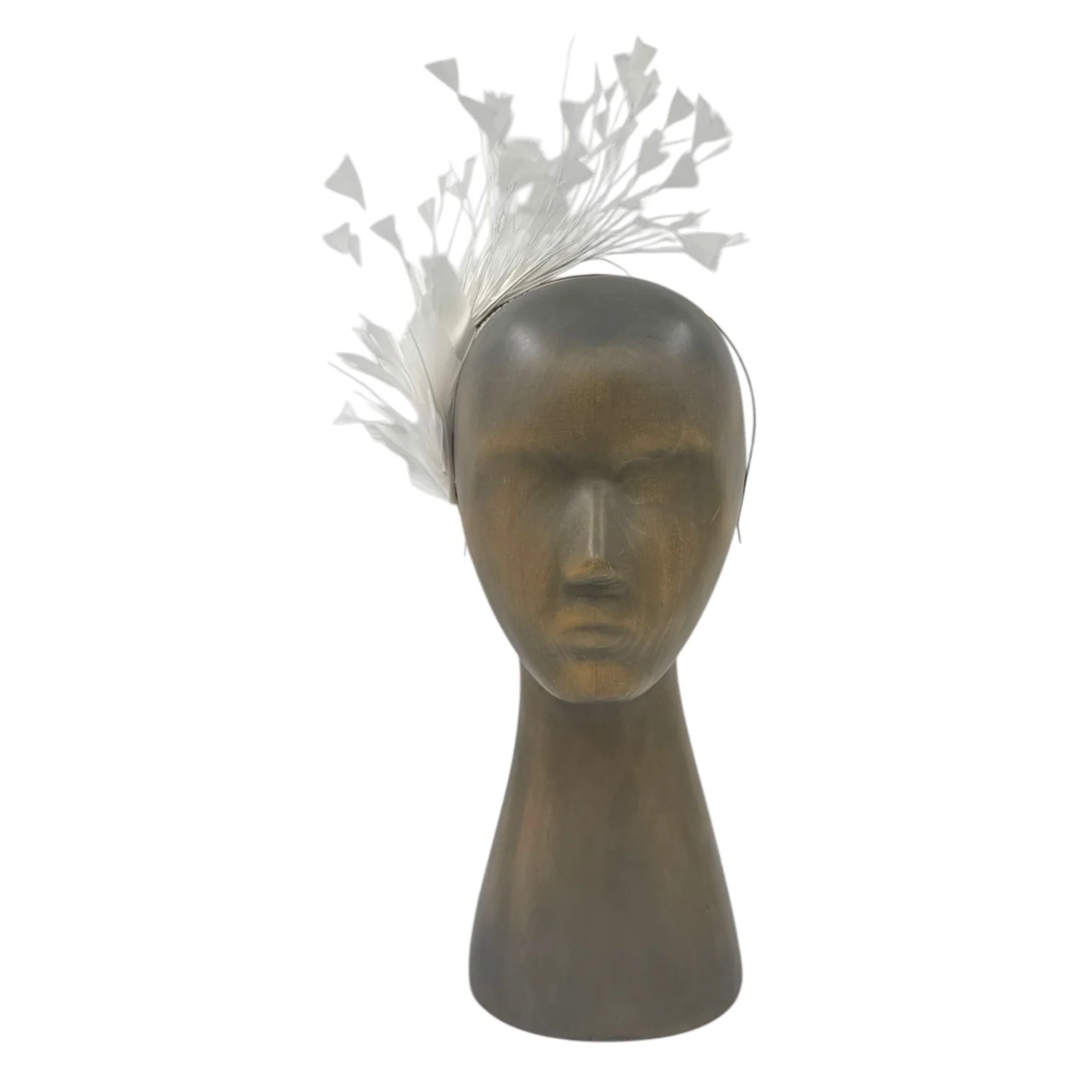 WHITE FEATHER FASCINATOR