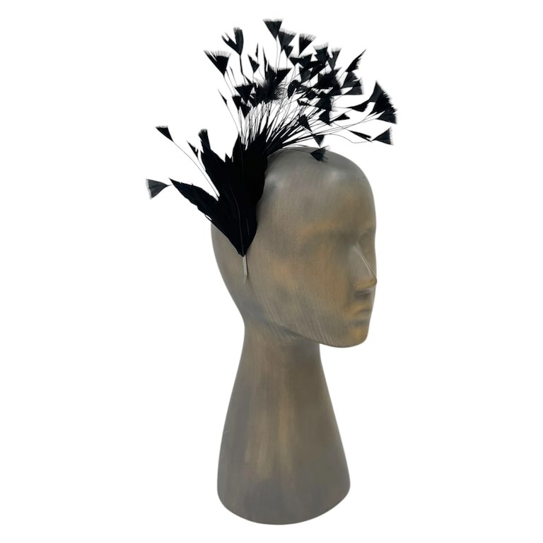 BLACK FEATHER FASCINATOR