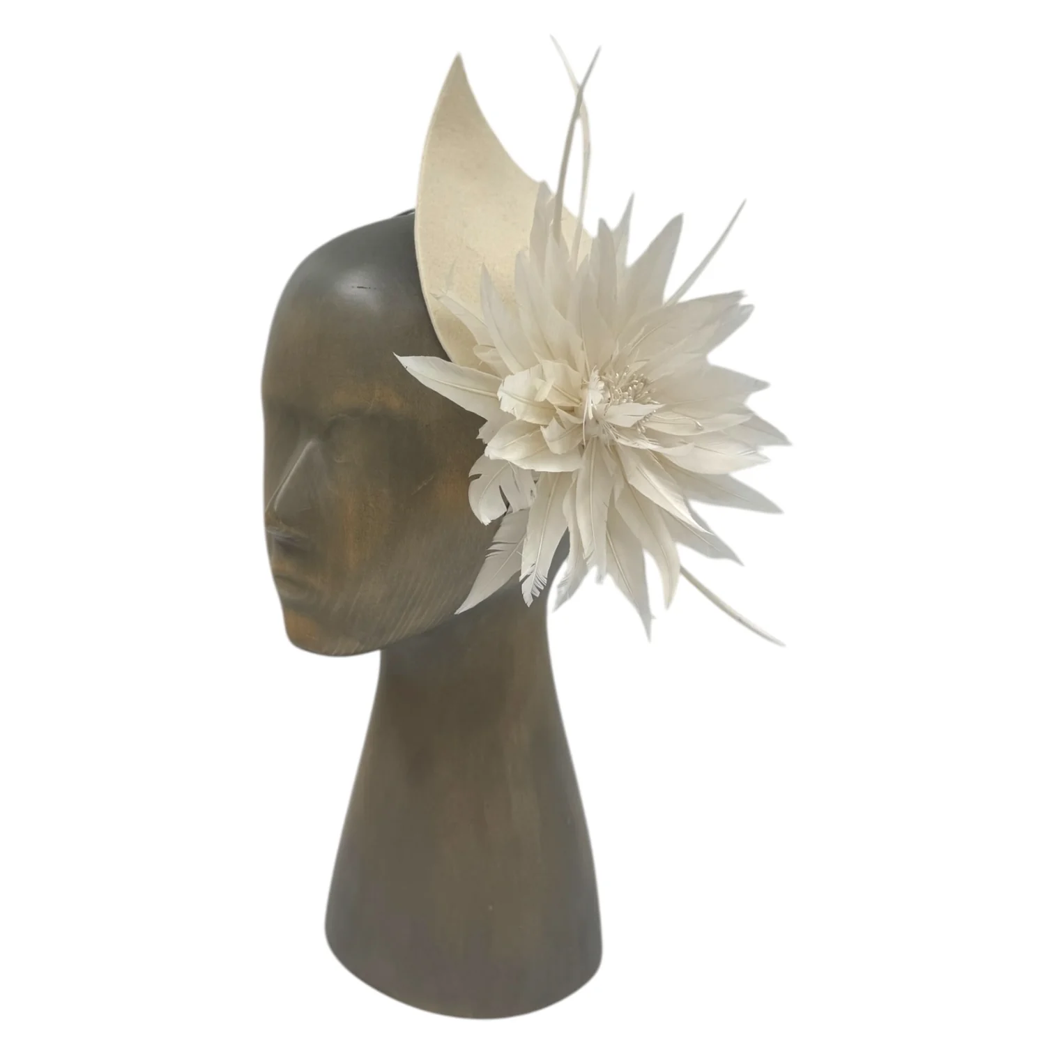 IVORY FEATHER FASCINATOR