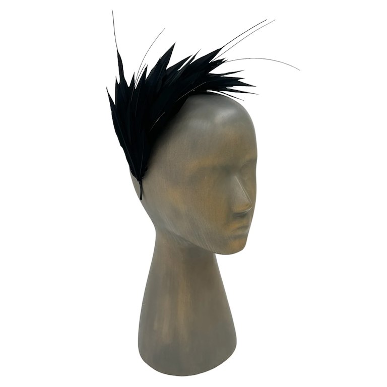 BLACK FEATHER FASCINATOR