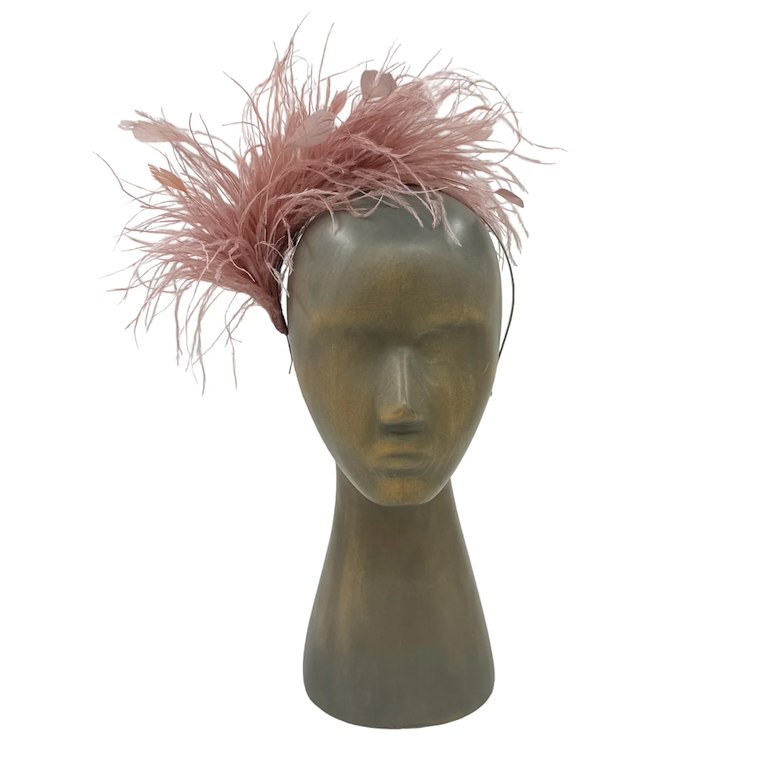 ROSE FEATHER FASCINATOR