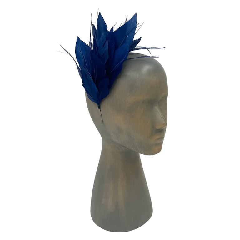 BLUE FEATHER FASCINATOR