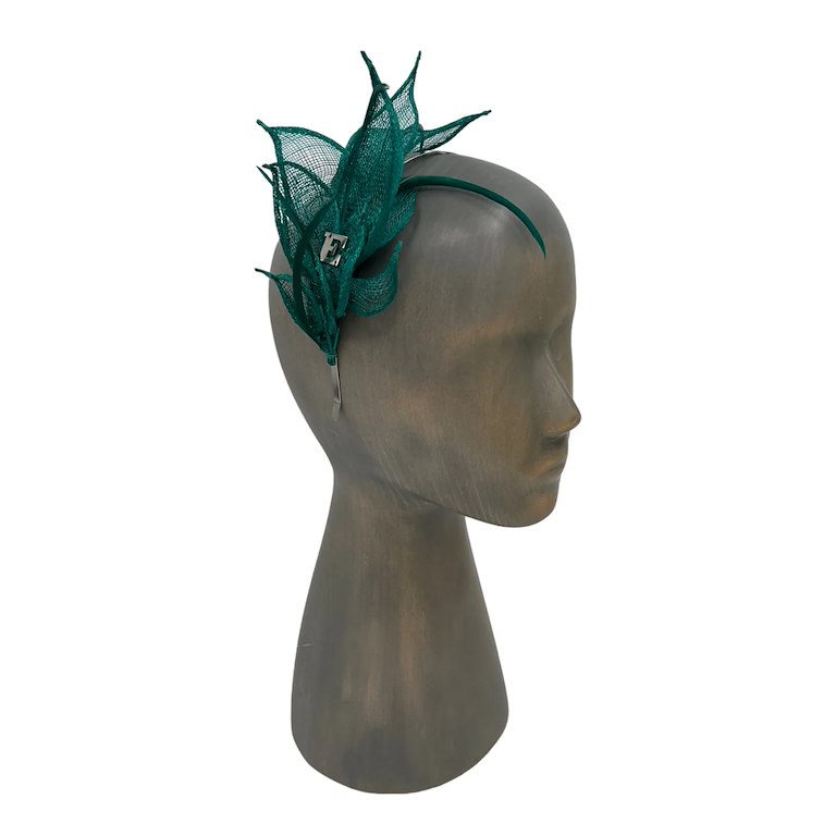 PETROL GREEN FOLIO FASCINATOR