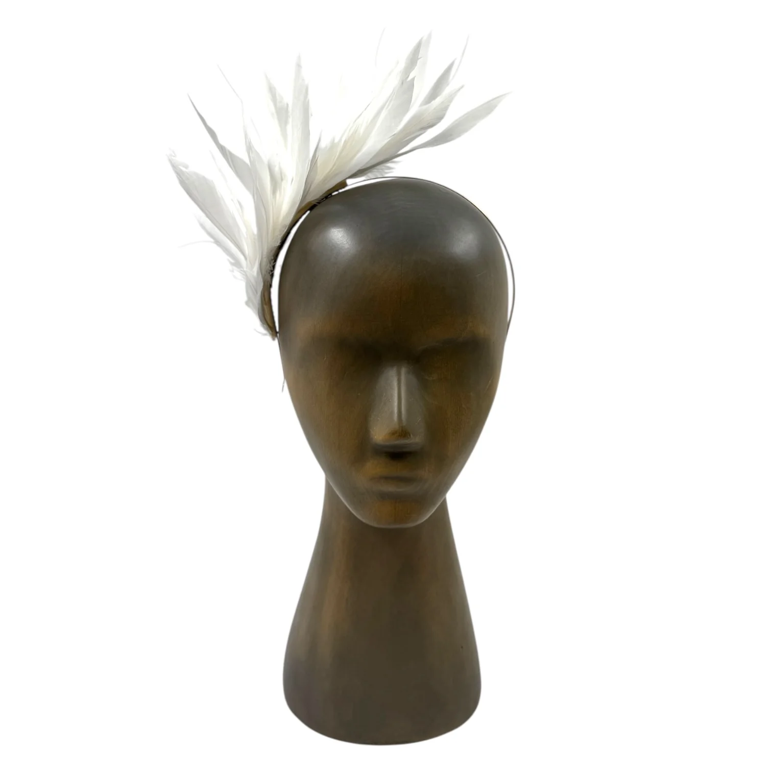 WHITE FEATHER FASCINATOR