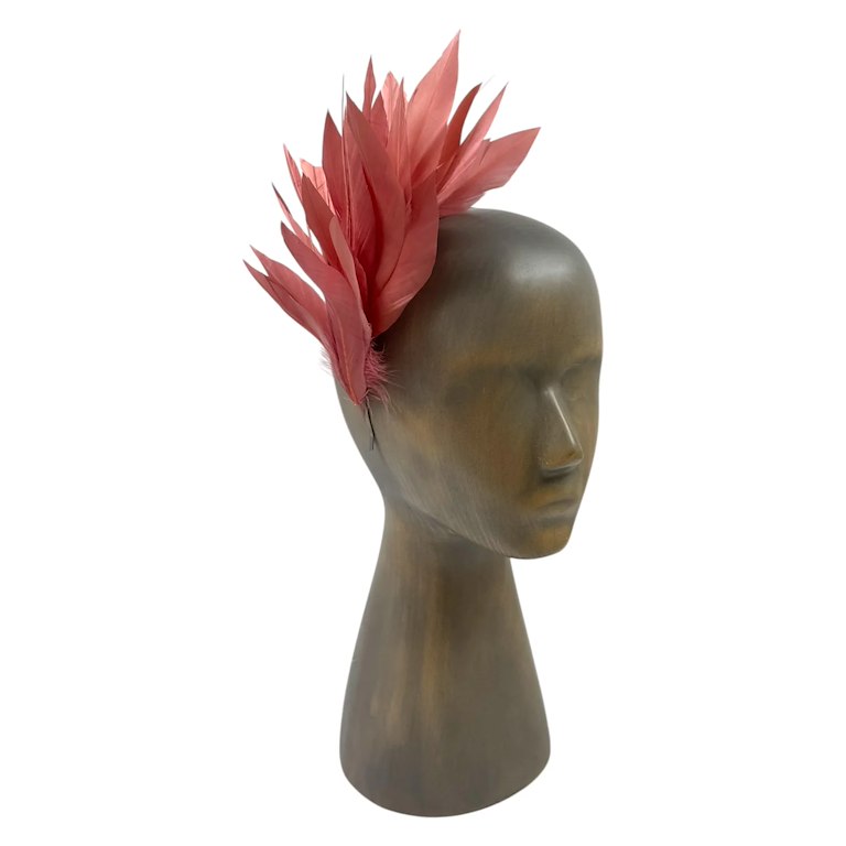 ROSE FEATHER FASCINATOR