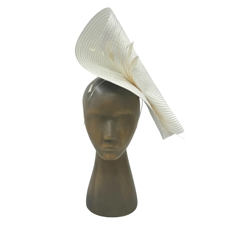 WHITE FASCINATOR