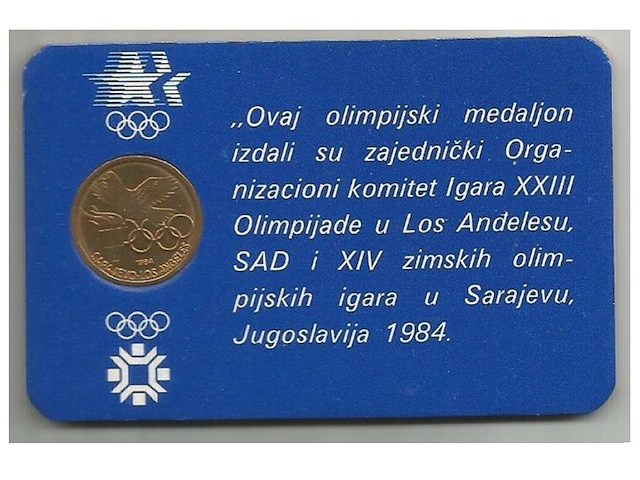 Olimpijski Medaljon Sarajevo - Los Angeles 1984