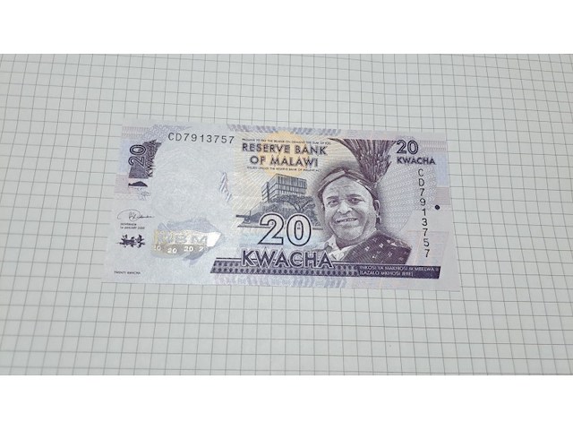 MALAWI 20 KWACHA 2020 GODINA