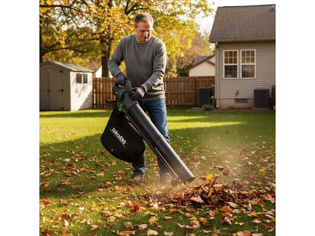 Električni duvač i usisivač lišća sa mehanizmom za usitnjavanje 3kW Iskra ERO LB3000