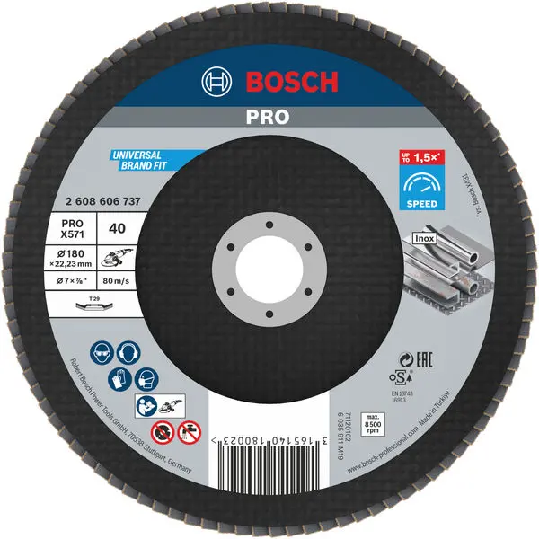 Bosch Pro Flap disk X571 G40 2608606737, 180 mm, 10 komada