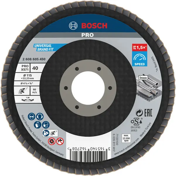 Bosch Brusni disk Pro X571, 115 mm, G40, 10 komada