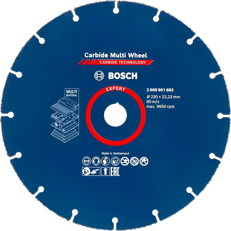 Bosch Rezna ploča EXPERT Carbide Multi Wheel 230 mm, 22.23 mm 2608901682