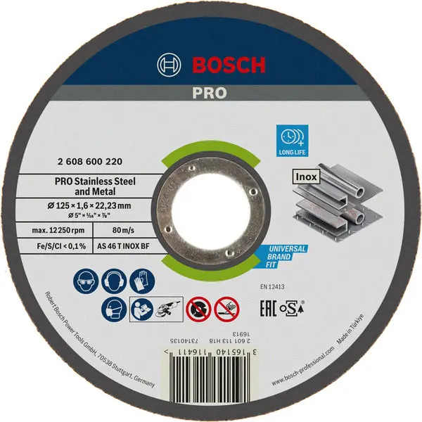 Bosch Rezna ploča PRO Stainlesss 125x1.6 mm ra 2608600220, 25 komada