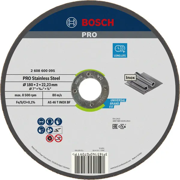 Bosch Rezna ploča PRO Stainlesss 180x2 mm 2608600095, 25 komada