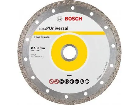 Bosch Dijamantska rezna ploča ECO For Universal 2608615038, 180x22.23x2.6x7mm, 10 komada