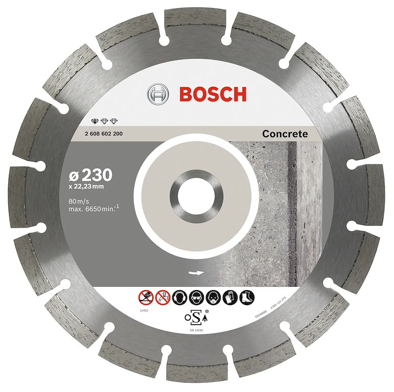 Bosch Dijamantska rezna ploča Standard for Concrete 2608603243, 230 x 22.23 x 2.3 x 10 mm
