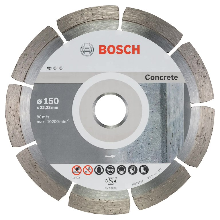 Bosch Dijamantska rezna ploča Standard for Concrete 150x22.23x10mm, 2608603241