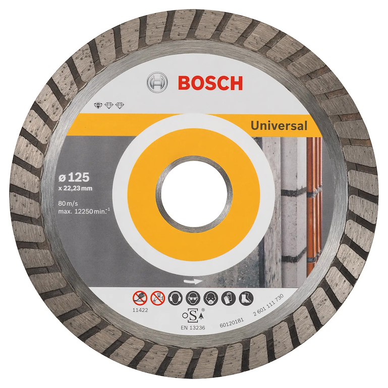 Bosch Dijamantska rezna ploča Standard for Universal Turbo dijamantska rezna ploča 125x22.23x10mm, 2608603250