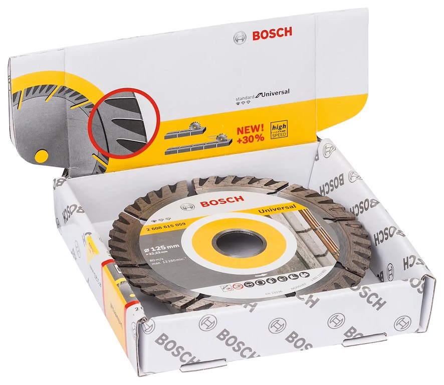 Bosch Dijamantska rezna ploča Standard for Universal 2608615060, 125x22.23x2x10mm