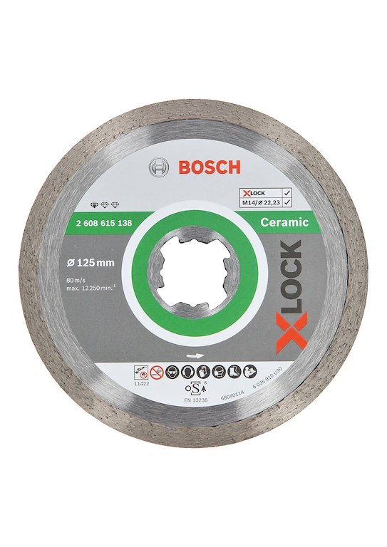 Bosch Dijamantska rezna ploča X-LOCK Standard for Ceramic 125x22.23x1.6x7 2608615138, 125 x 22.23 x 1.6 x 7 mm