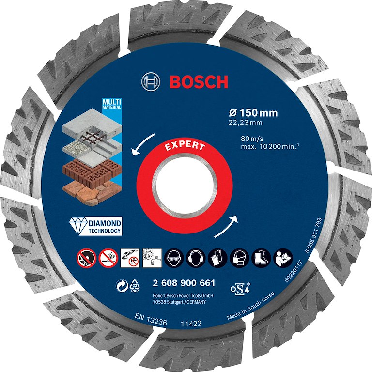 Bosch Dijamantska rezna ploča EXPERT MultiMaterial 150 x 22.23 x 2.4 x 12 mm 2608900661