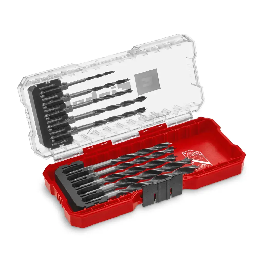 Einhell Set burgija za drvo S-Case, C 45, Prihvat E6.3 - 1/4", 3 - 8 mm, 10 komada