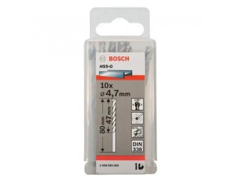 Bosch Burgija za metal HSS-G, DIN 338, 4.7x47x80mm, 10 komada