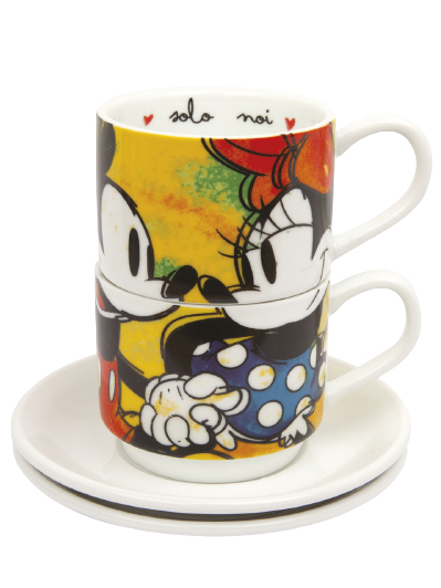Šolje sa tacnom Espresso set 2 - Disney, Mickey and Minnie, Love Sweet Love, Green