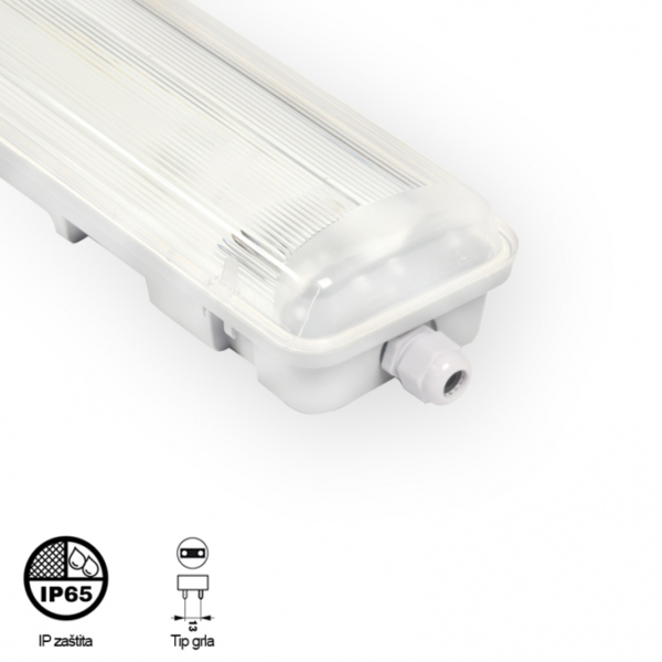 VODODIHTUJUCA ARMATURA ZA DVE LED CEVI 120cm DVOSTRANA 2x18W KUCISTE 350139 NH805