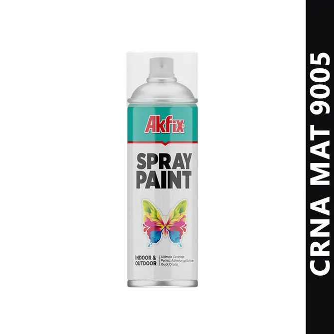 AKFIX boja u spreju 9005 crna MAT 400 ml