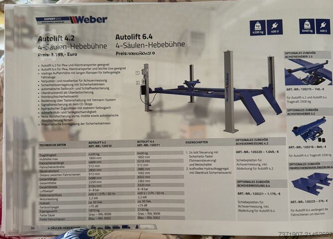 Platforma za podizanje
Weber Autolift 4.2 /6.4