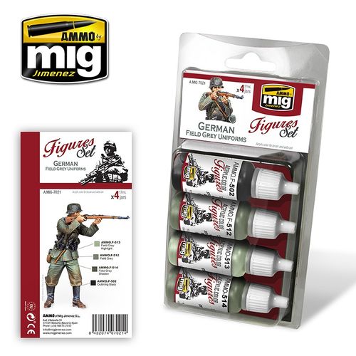 AMMO of Mig Jimenez A.MIG 7021 German Field Grey Uniforms Set
