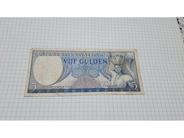 SURINAME 5 GULDEN 1963 GODINA