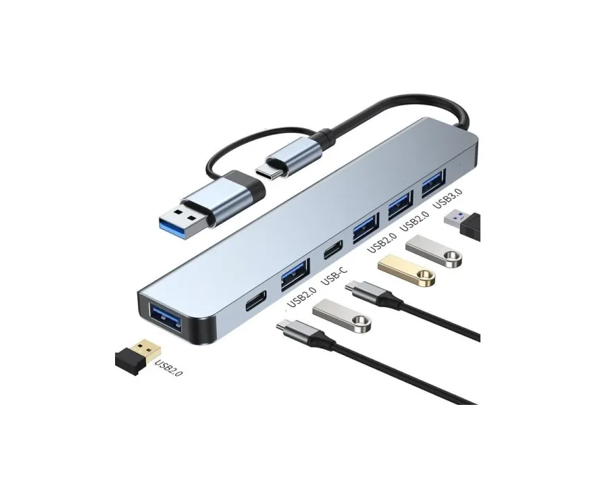 Adapter-konverter USB E-Green USB 3.0/USB 3.1 tip C(M)-USB 3.0+4 xUSB 2.0+2xtip C(7 u2)