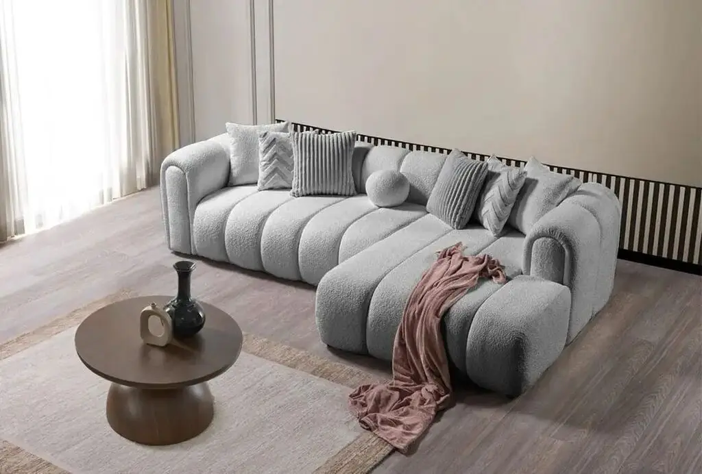 Atelier del Sofa Ugaona garnitura na razvlačenje N-Line Right, 265 x 185 x 95 cm, Siva