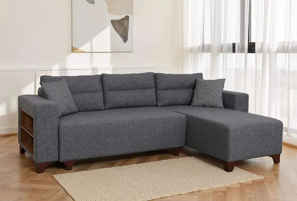 Atelier del Sofa Ugaona garnitura na razvlačenje Tloft Mini, 260 x 160 cm, Siva