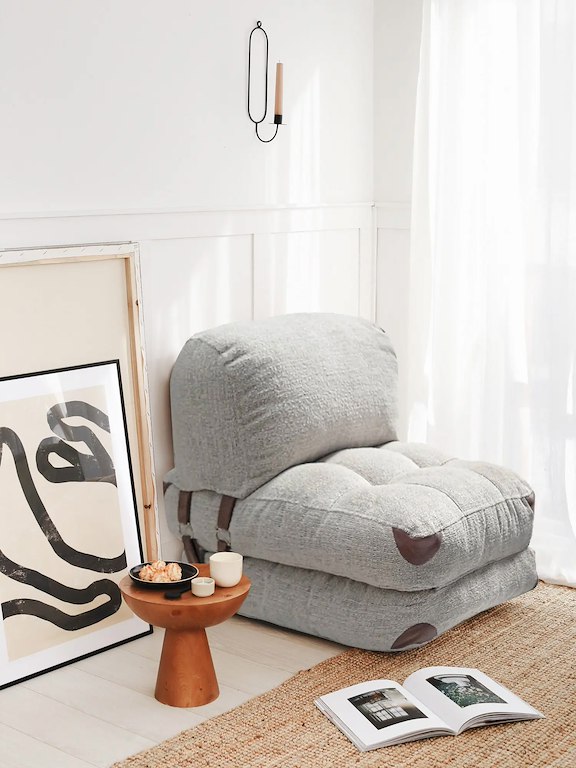 Atelier del Sofa Fotelja Fold Teddy 80x70x60​cm Siva