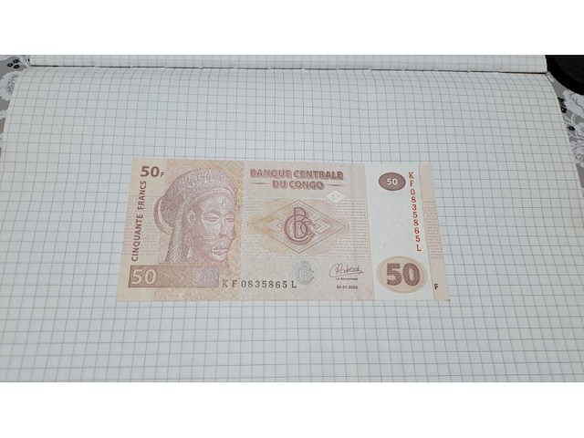 KONGO 50 FRANCS 2022 GODINA