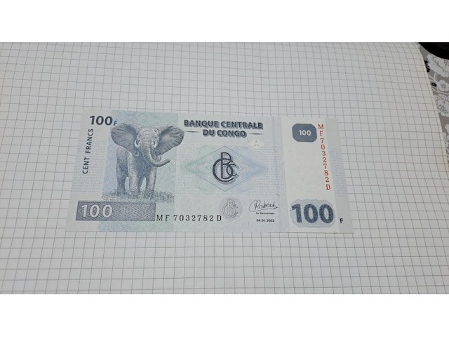KONGO 100 FRANCS 2022 GODINA